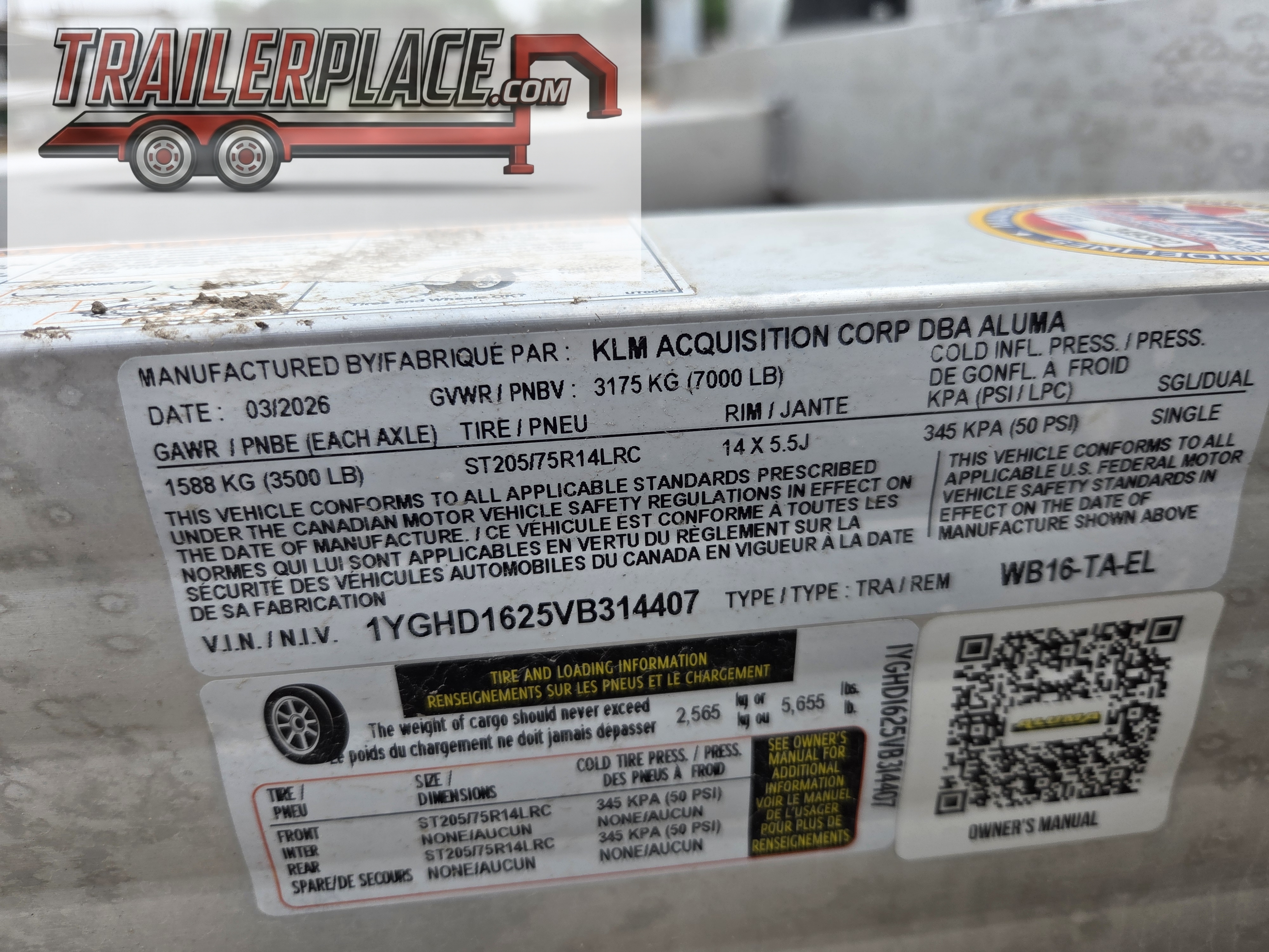 2027-Aluma-WB16-TA-EL-DOF-R-RR-RTD-14407 | Wharton, TX | Trailer Dealership